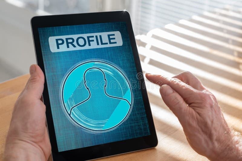 Profile Concept on a Tablet Stock Illustration - Illustration of ...