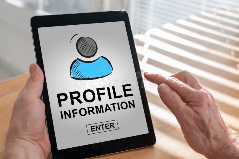 Profile Information Concept on a Tablet Stock Photo - Image of person ...