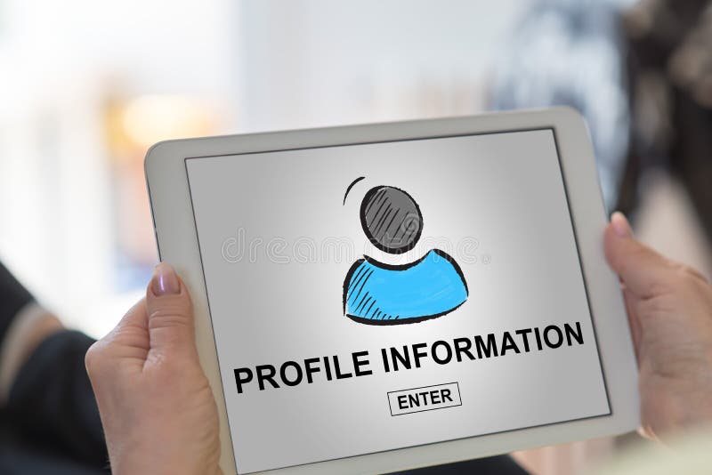 Profile Information Concept on a Tablet Stock Photo - Image of identity ...