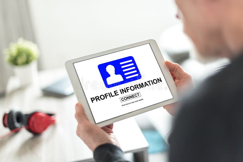 Profile Information Concept on a Tablet Stock Photo - Image of people ...