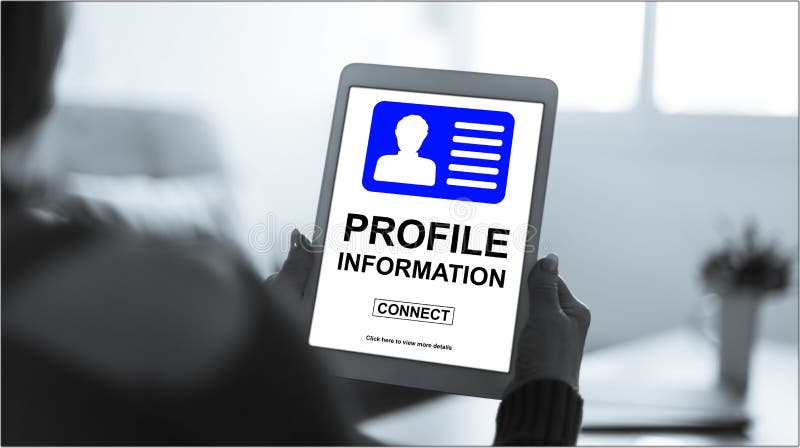 Profile Information Concept on a Tablet Stock Photo - Image of sign ...