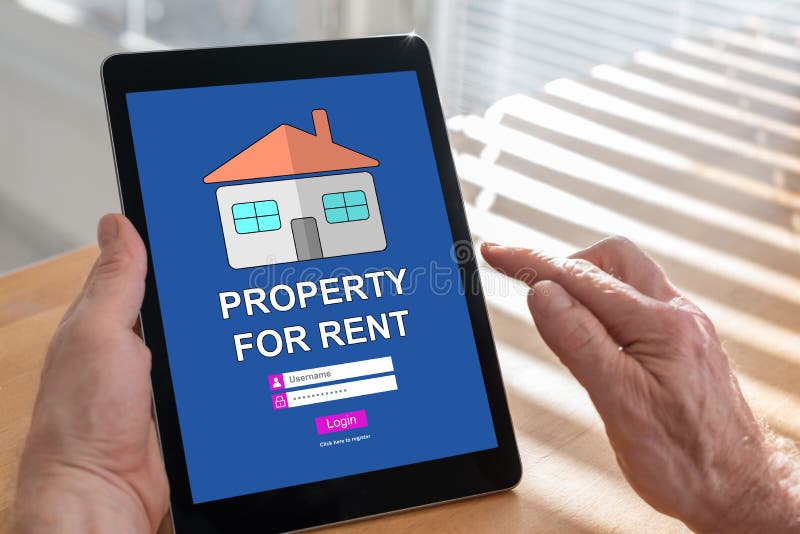 Property for Rent Concept on a Tablet Stock Image - Image of business ...