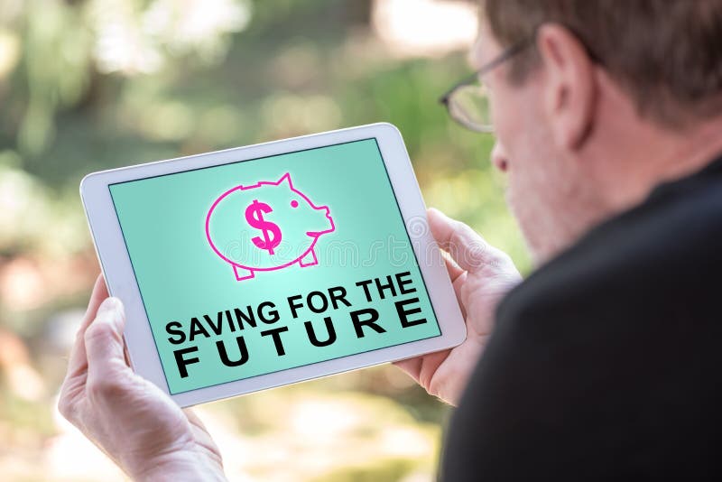 Saving for the Future Concept on a Tablet Stock Image - Image of ...