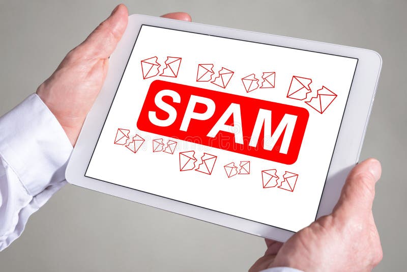 Spam concept on a tablet stock image. Image of website - 144474469