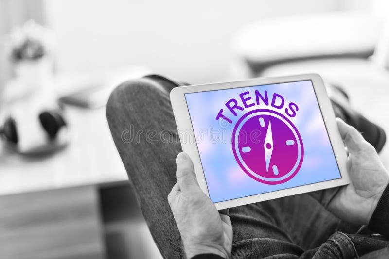 Trends concept on a tablet stock photo. Image of strategy - 222258404