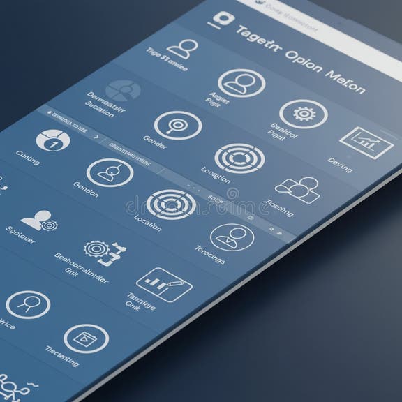 Tablet Screen Displaying a User Interface with a Grid of Icons and ...