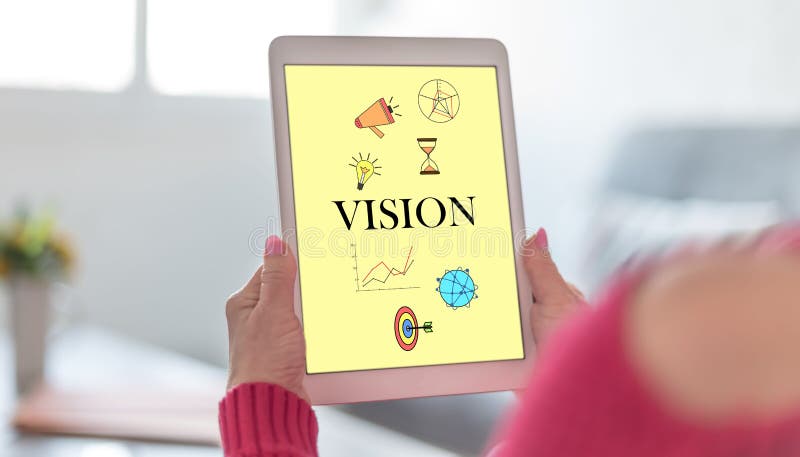 Vision concept on a tablet stock image. Image of corporate - 159250853