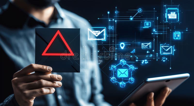 Tablet Screen with Email Notifications, Digital Communication and ...