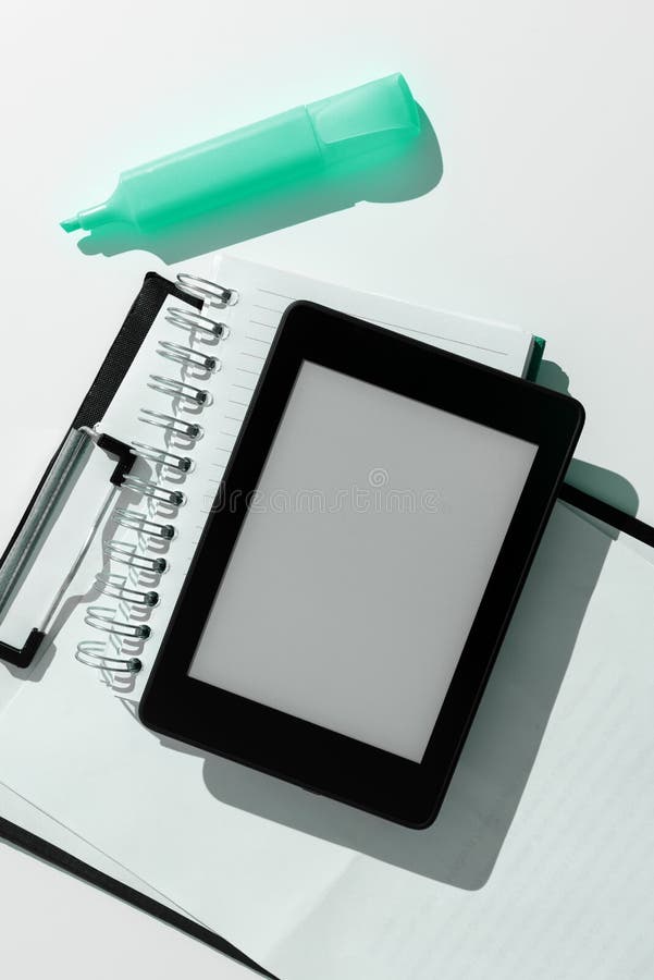 Tablet Screen with Important Ideas on it and Note Sticked on it on Desk ...