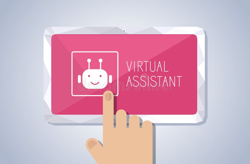 Tablet Screen with Virtual Assistant Stock Vector - Illustration of ...