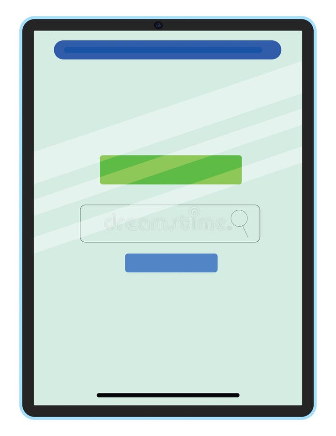Tablet search bar, icon stock vector. Illustration of navigation ...