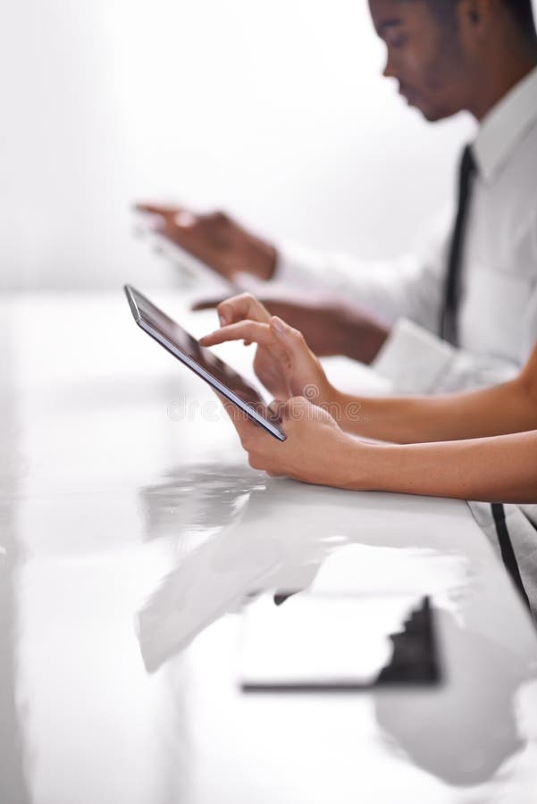 Tablet, Search and Business People in Office with Internet, Streaming ...