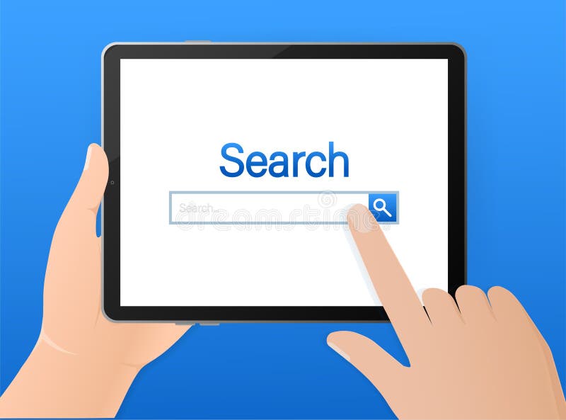 Tablet Search Icon. Web Template for Concept Design. Web Search Concept ...