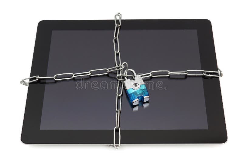 Tablet Security Concept with Padlock and Locked Tablet Stock Image ...