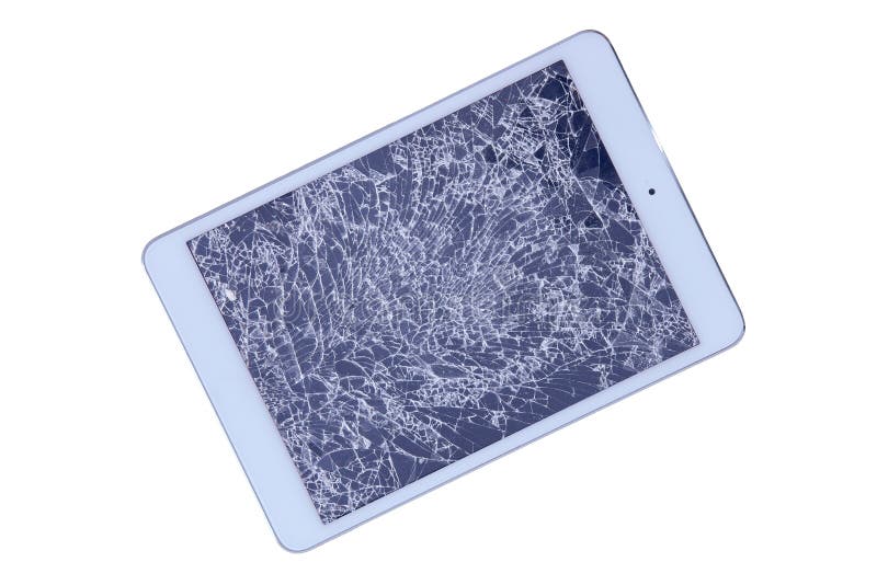 Tablet with a Shattered Screen Stock Image - Image of isolated ...