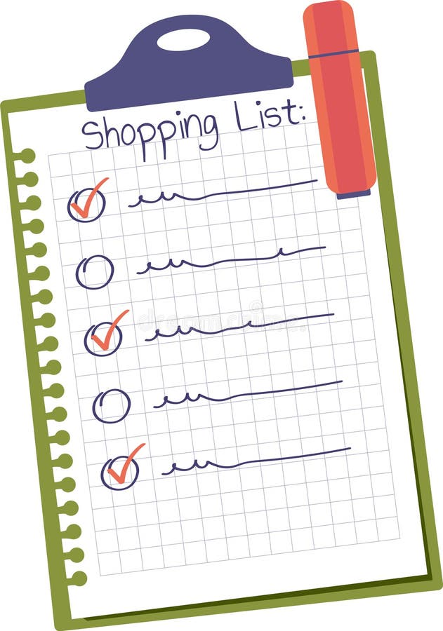 Tablet with Shopping List stock illustration. Illustration of service ...