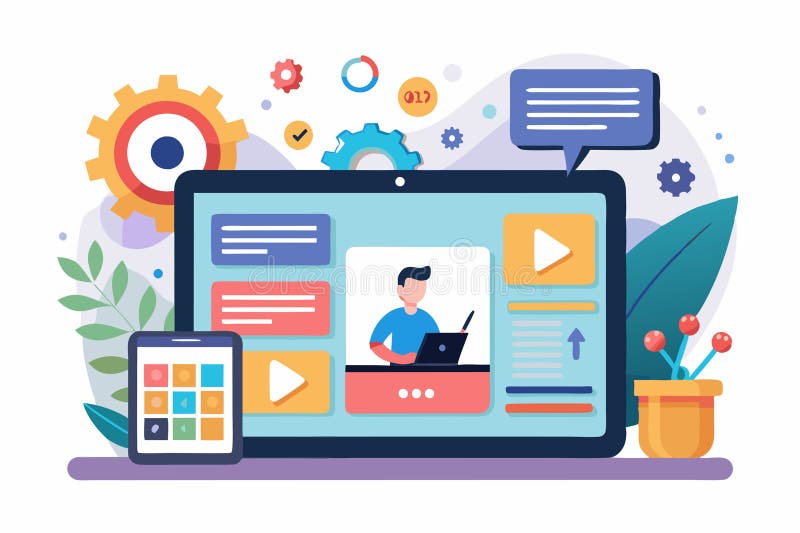 A Tablet Showcases a Detailed Content Marketing Tutorial with Bright ...