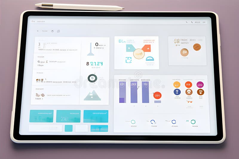 Tablet Showing a Blank White Mockup Dashboard for a Note Taking App. AI ...