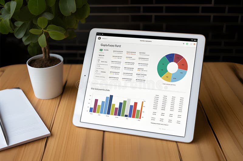 Tablet Showing a Blank White Mockup Dashboard for a Note Taking App. AI ...