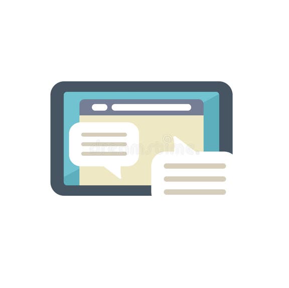 Tablet Showing Online Messaging Application Interface with Chat Bubbles ...