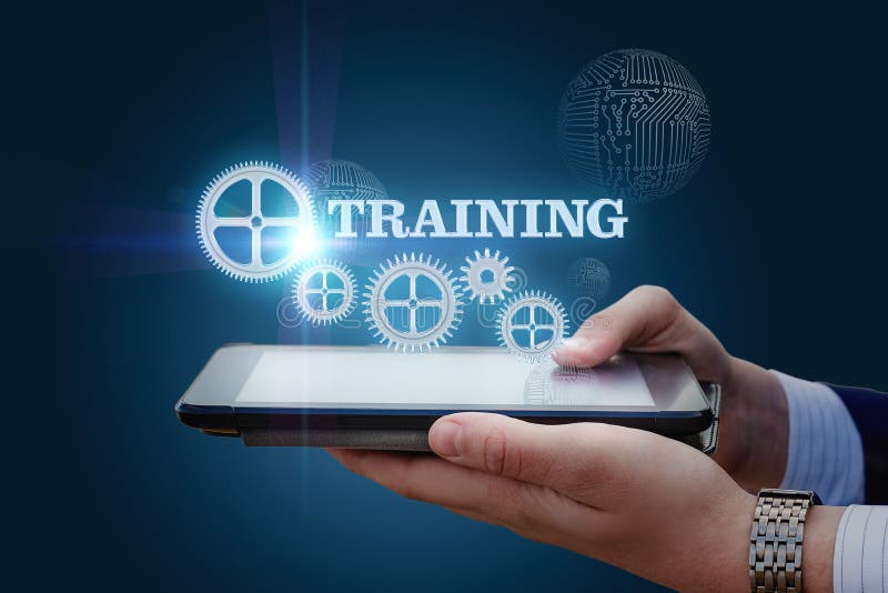 The Tablet Shows the Inscription Training. Stock Photo - Image of ...