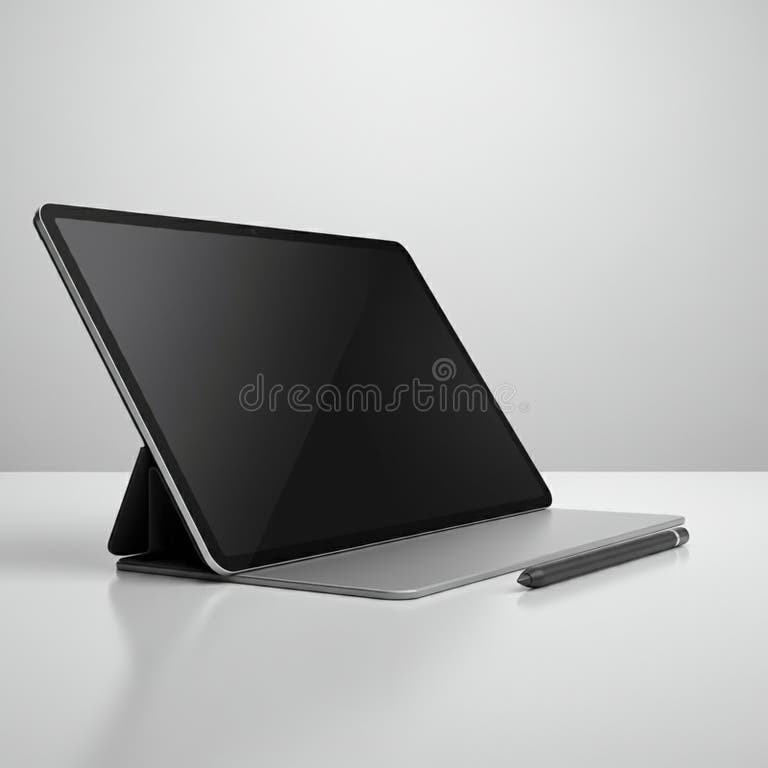 Tablet with a Sleek, Modern Design Displayed on a White Surface. it ...