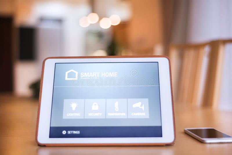 A Tablet with Smart Home Screen. Stock Image - Image of house, concept ...