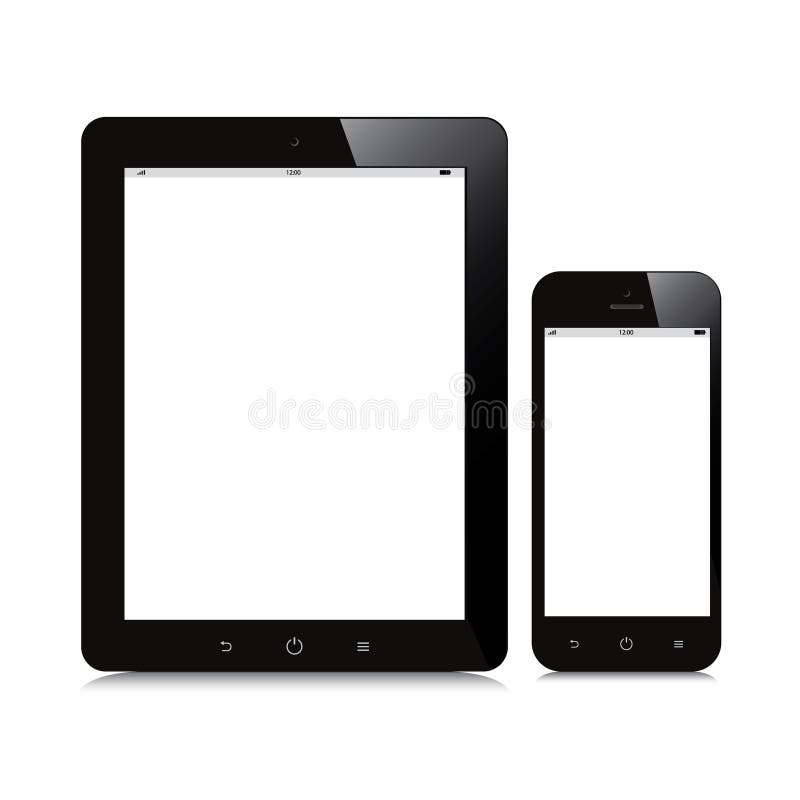 White Smartphone with Black Screen on Blue Background Stock ...
