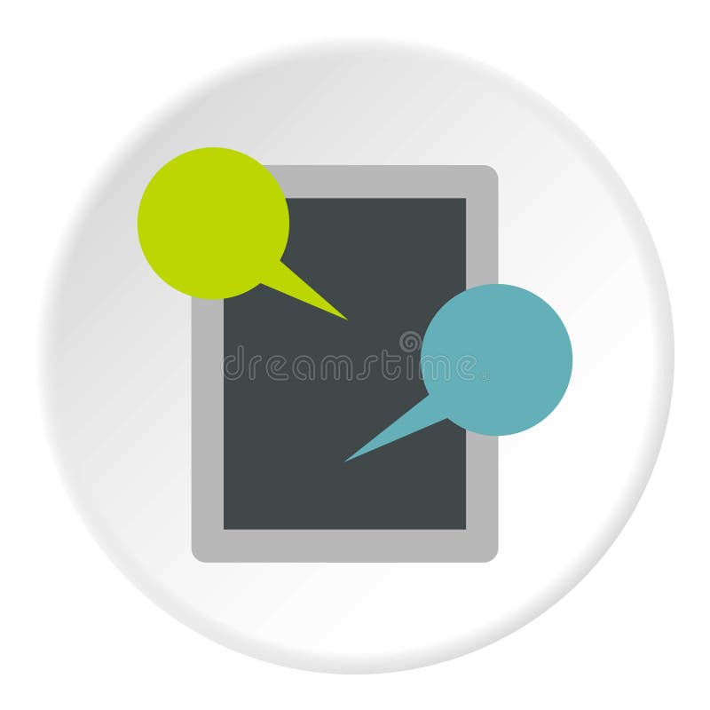 Tablet and Speech Bubble Icon Circle Stock Vector - Illustration of ...
