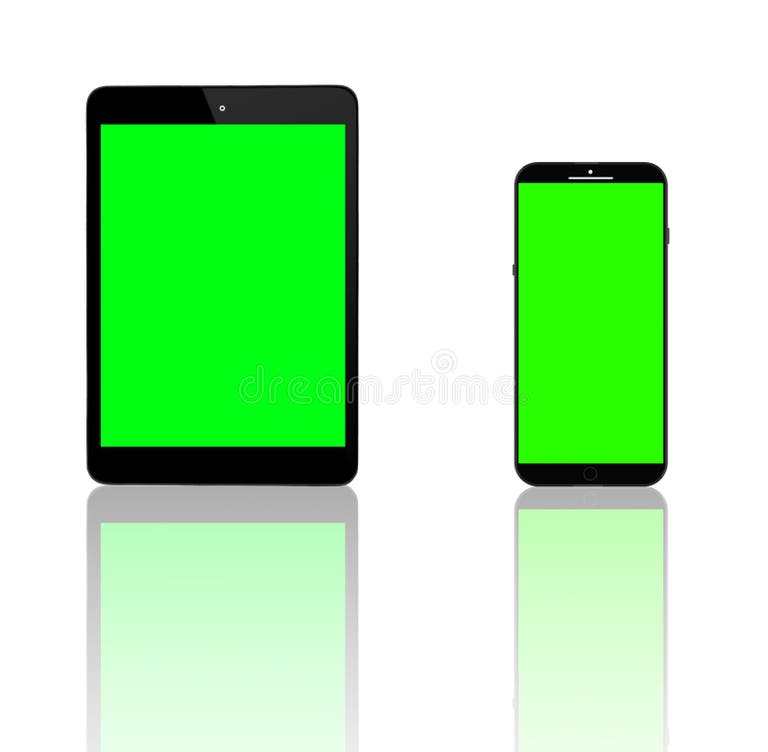 Tablet, Studio and Greenscreen with Phone, Mockup and Data with Mobile ...