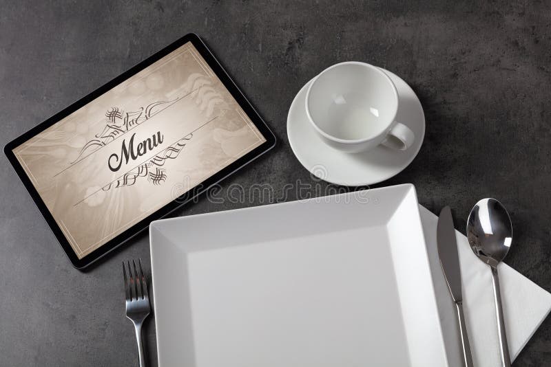 Elegant Laid Table with Stylish Restaurant Logo Stock Image - Image of ...
