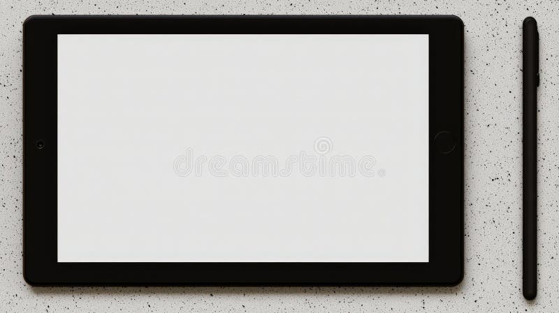 Tablet with Stylus Pen on a Blank White Screen for Digital Design and ...