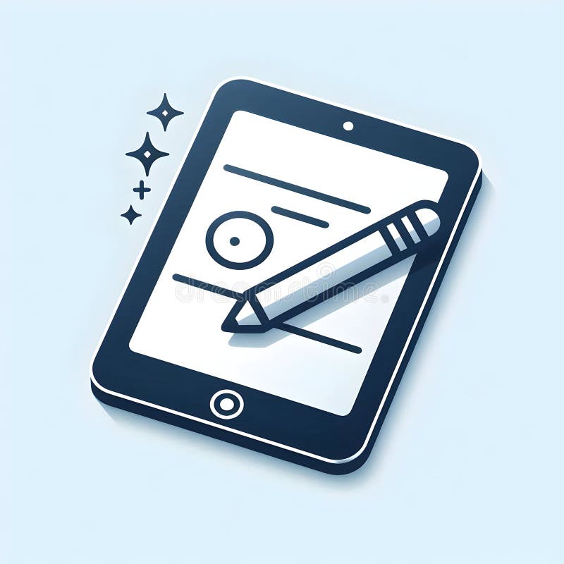 Tablet and Stylus Vector Concept As an Image of a Tablet and Stylus ...