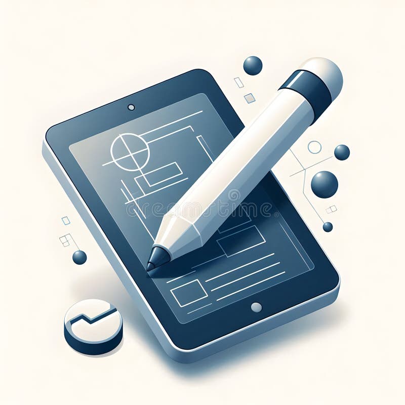 Tablet and Stylus Vector Concept As an Image of a Tablet and Stylus ...