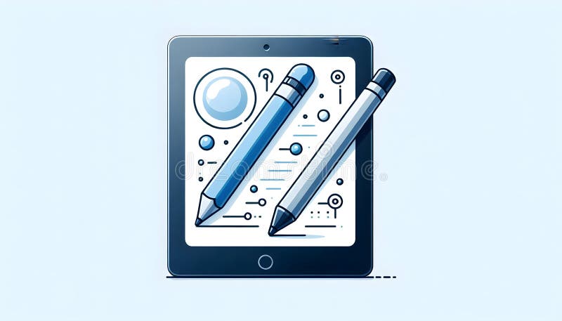 Tablet and Stylus Vector Concept As an Image of a Tablet and Stylus ...