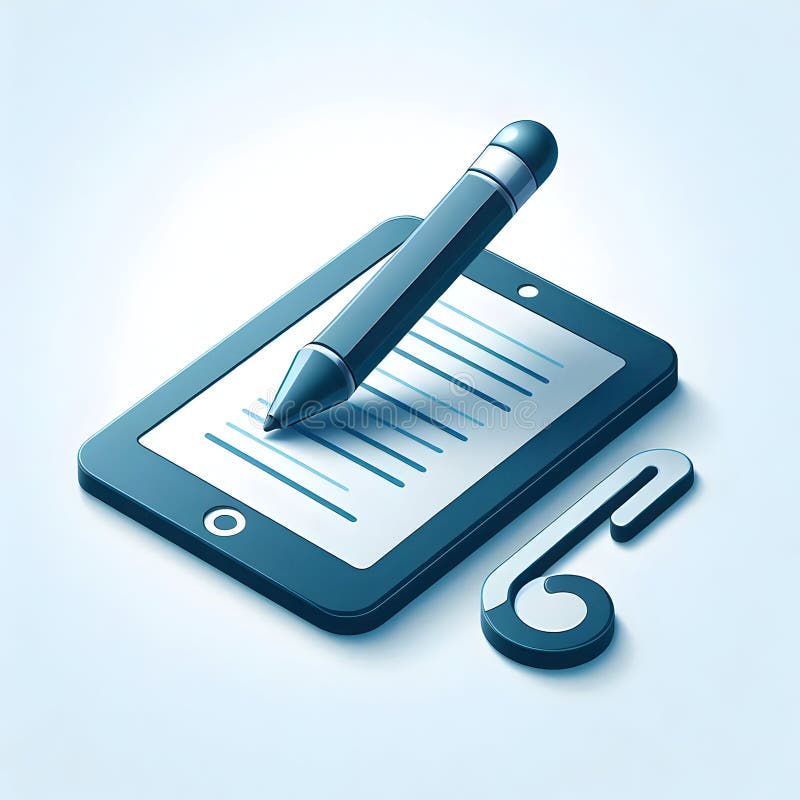Tablet and Stylus Vector Concept As an Image of a Tablet and Stylus ...
