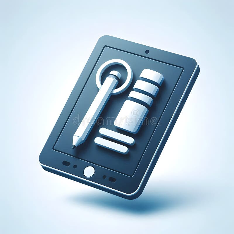 Tablet and Stylus Vector Concept As an Image of a Tablet and Stylus ...