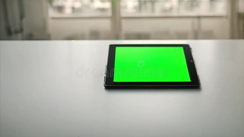 Tablet on a Table with Green Screen Stock Footage - Video of home, apps ...