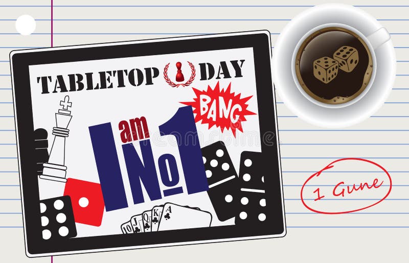 Tablet and TableTop Day stock vector. Illustration of paper - 185276331