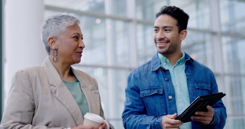 Tablet, Teamwork and Business People in Office for Discussion ...