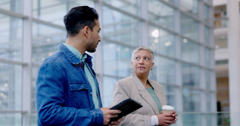 Tablet, Teamwork and Business People in Office Talking for Strategy ...
