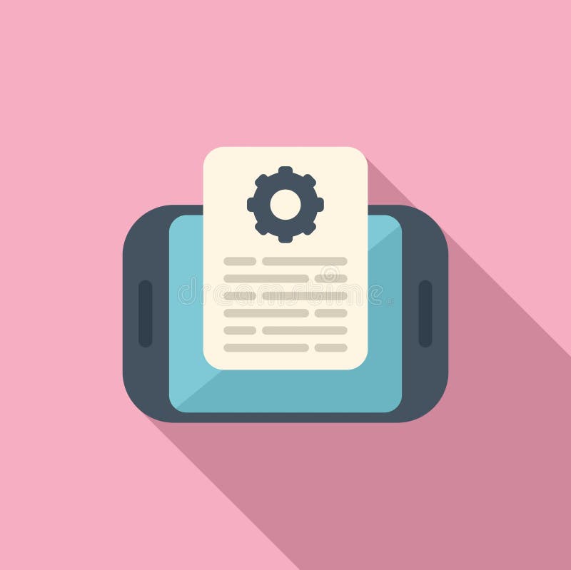 Tablet Technical Document Icon Flat Vector. Data Support Stock Vector ...