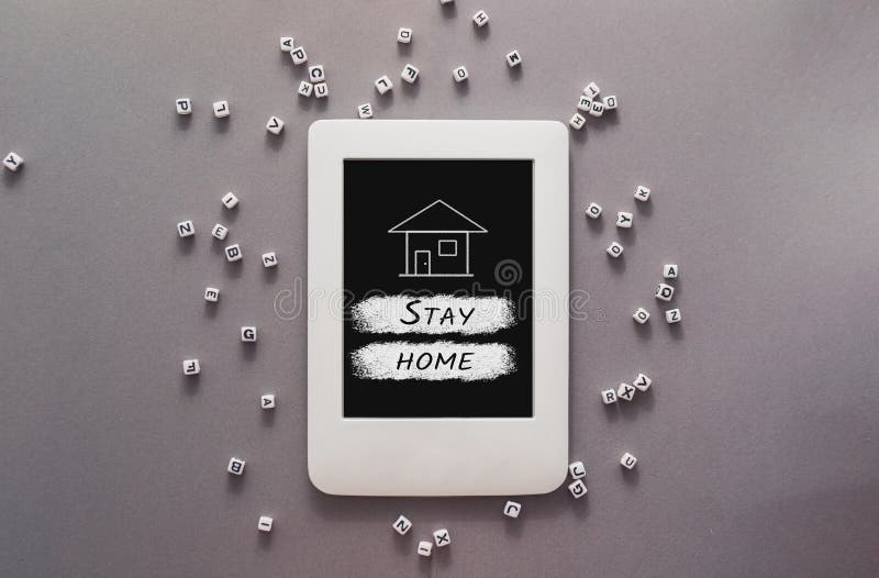 Tablet with the Text Stay at Home. Stock Image - Image of protection ...