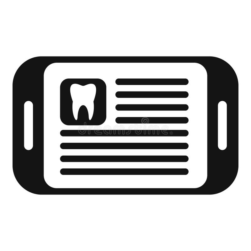 Tablet Tooth Report Icon Simple Vector. Patient Doctor Stock Vector ...
