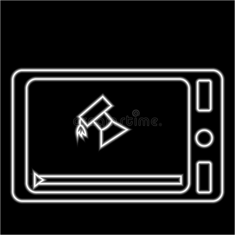 Tablet with Training in Neon Effect Stock Vector - Illustration of ...