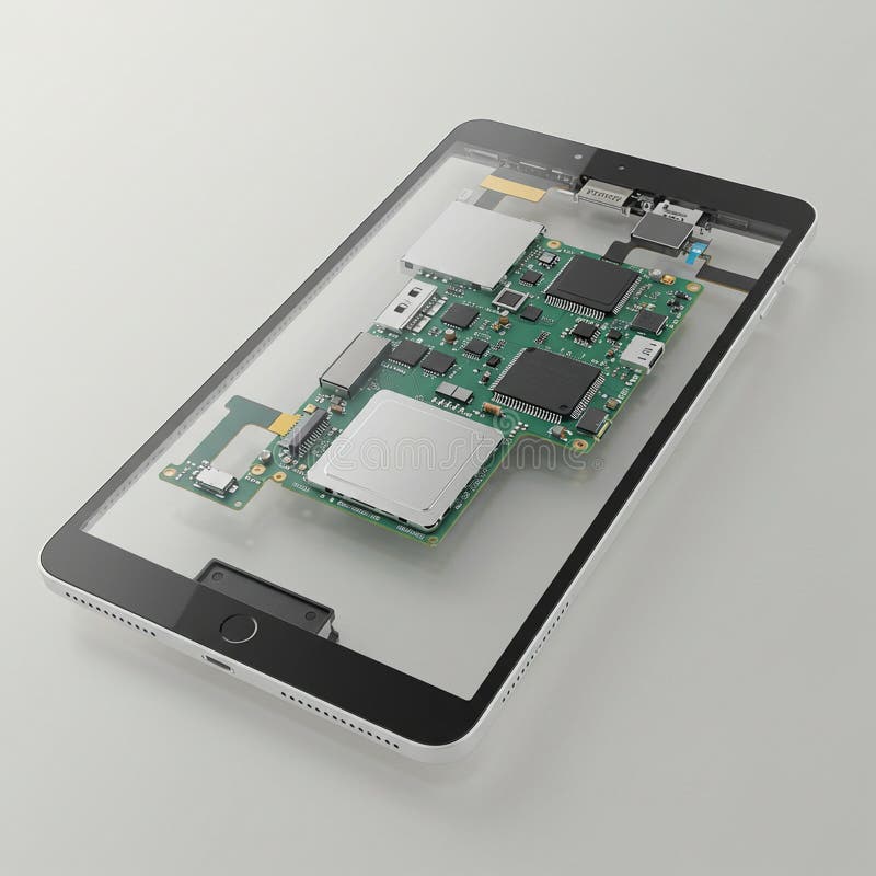A Tablet with a Transparent Display Showcasing Its Internal Components ...