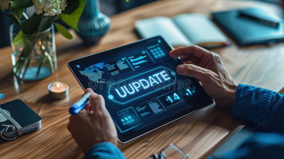 The Tablet with Update Screen. AI Generated Stock Image - Image of ...