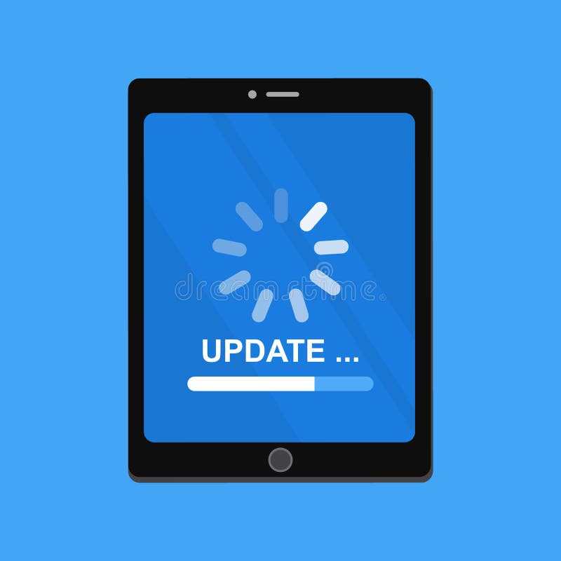 Tablet with Update Screen, Software Update Concept. Vector Illustration ...