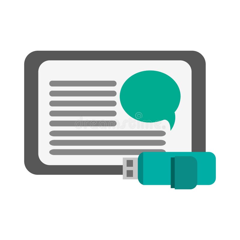 Tablet and usb memory stock vector. Illustration of digital - 135452910