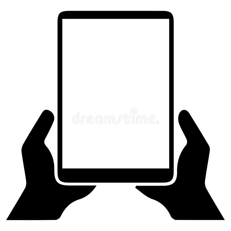 Tablet Vector Icon Eps 10. Hands Holding Tablet Simple Isolated Sign ...